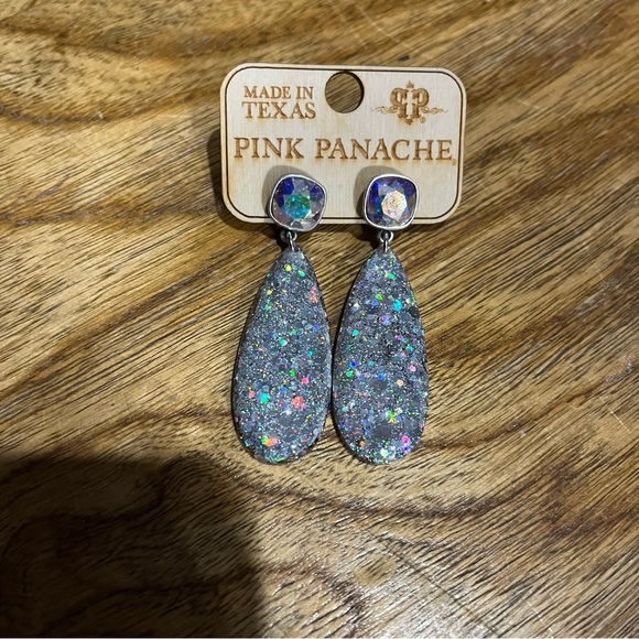 Pink Panache | Jewelry | New Pink Panache Silver Resin Glitter Earrings ...